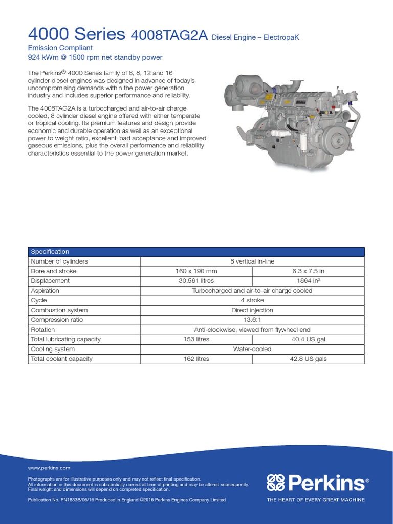 4000 Series: 4008TAG2A | Download Free PDF | Diesel Engine | Engines