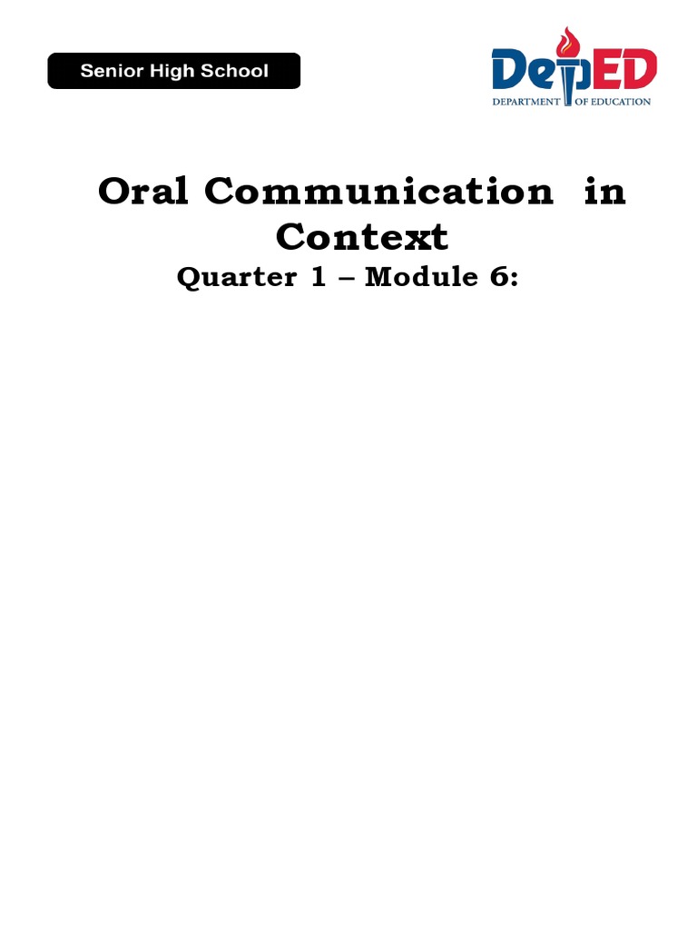 6 ORAL COMMUNICATION G11 Q1 Module 2 For Students | Download Free PDF ...