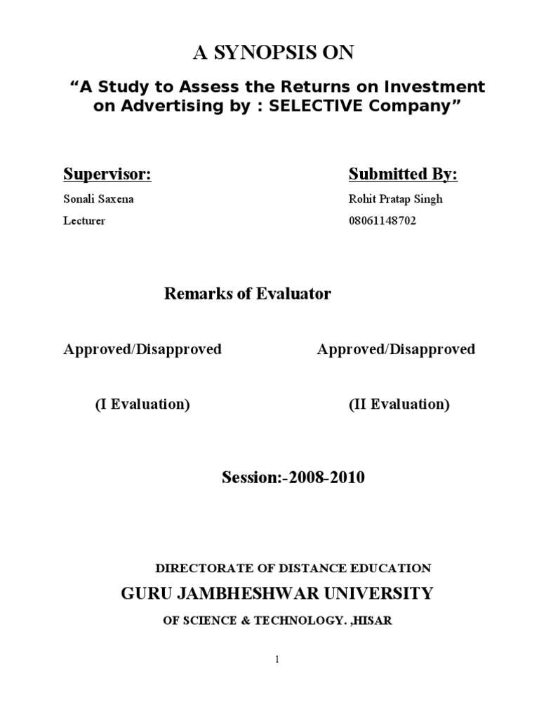 A Synopsis On Advertising | PDF | Advertising | Brand