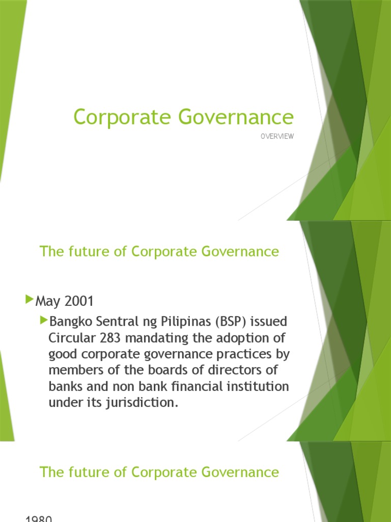 Introduction To Corporate Governance | PDF | Corporate Governance ...