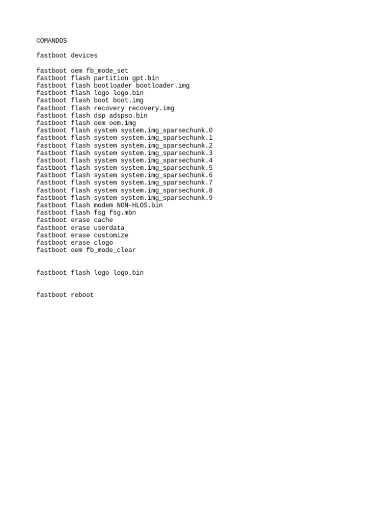 Fastboot Commands Guide | PDF