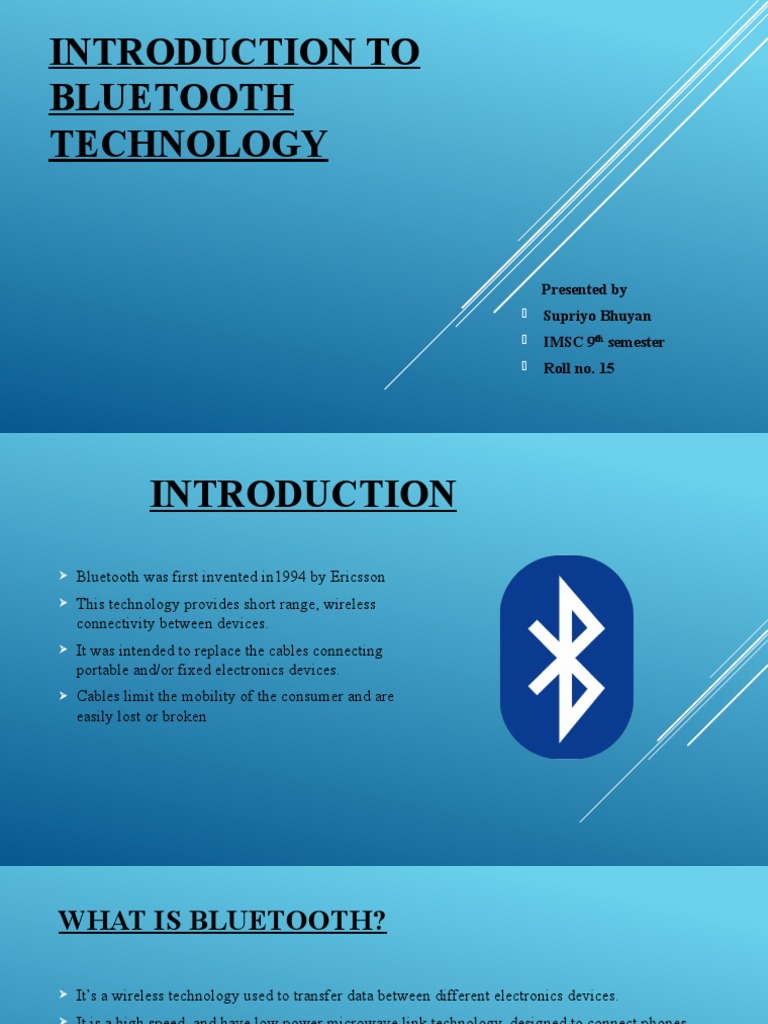 Introduction To Bluetooth Technology | PDF | Bluetooth | Wireless