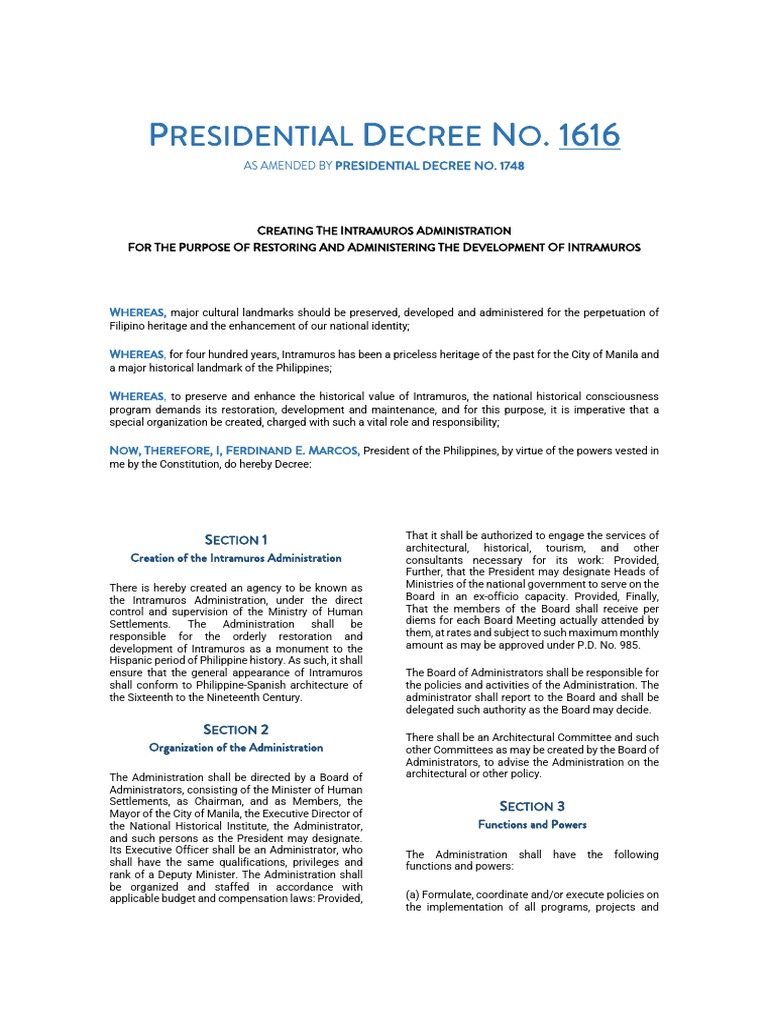 Presidential Decree No. 1616 and Its Revised 2021 Implementing Rules ...