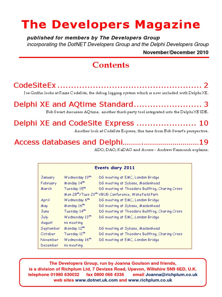 The Developers Magazine: Incorporating The Dotnet Developers Group and ...