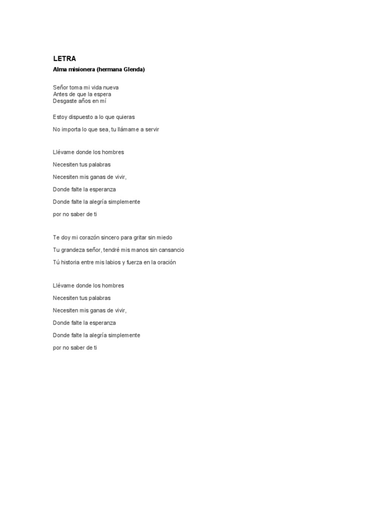 Letra Alma Misionera | PDF