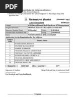 MMS Exam Form Acknowledgment | PDF