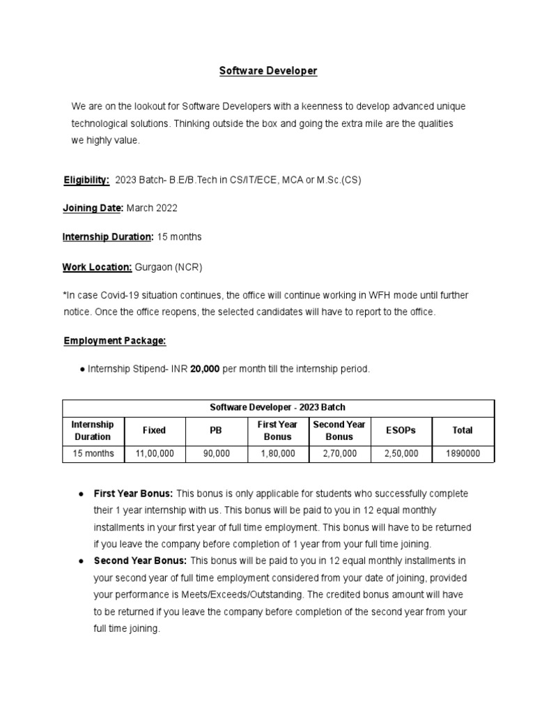 Software Developer - JD - 2023 Batch | PDF | Ruby On Rails | Software ...