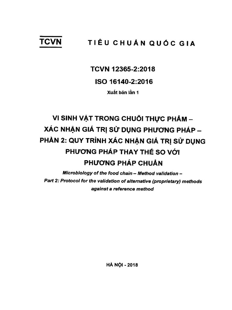 TCVN 12365-2-2018 (Iso 16140-2-2016) | PDF