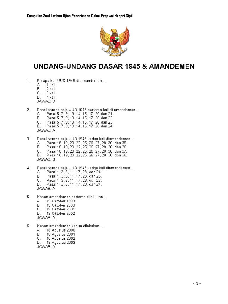 UUD 45 + Amandemen | PDF