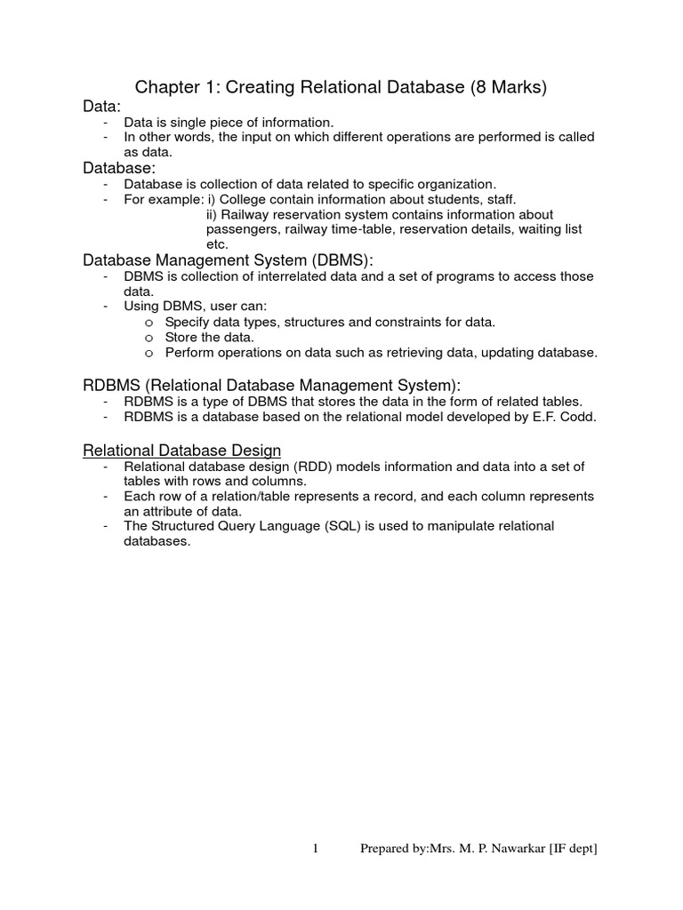 Introduction to RDBMS and SQL Basics | PDF | Relational Database | Databases