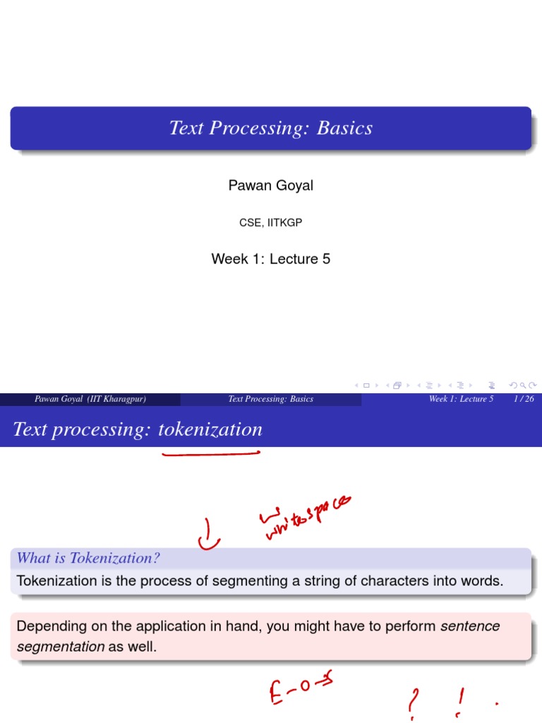 Text Processing: Basics: Pawan Goyal | Download Free PDF | Statistical Classification ...