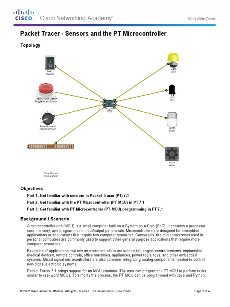 2.3.1.2 Packet Tracer - Sensors and The PT Microcontroller | PDF ...