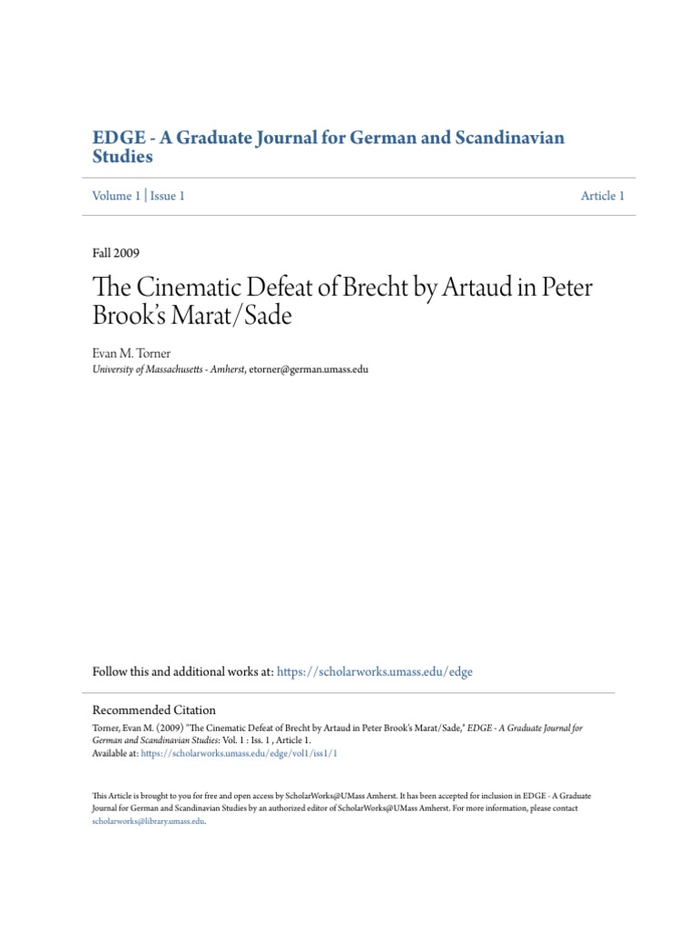 Brechts Defeat in Brooks Marat - Sade | PDF | Marquis De Sade | Theatre