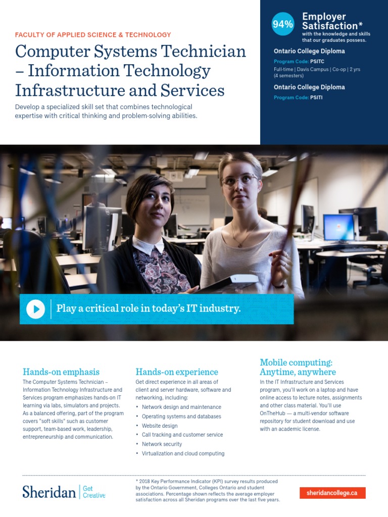 Computer Systems Technician Information Technology Infrastructure ...