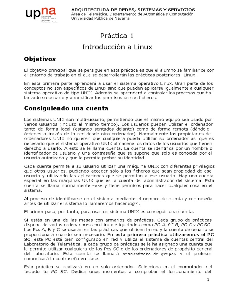 Práctica 1 - Introducción A Linux | PDF | Contraseña | Interfaz de ...
