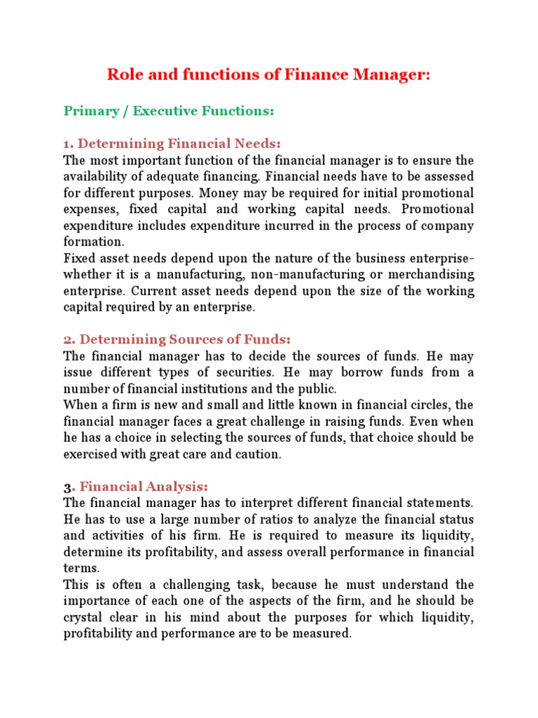 Functions of Finance Manager | PDF | Capital Budgeting | Economies