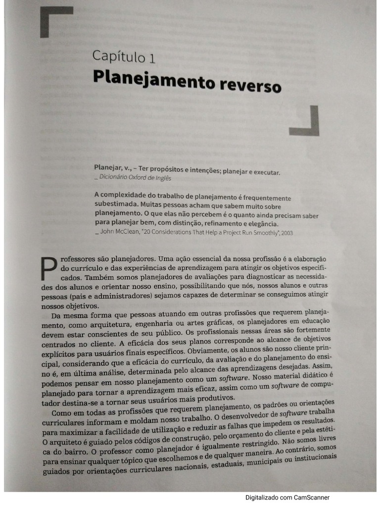Planejamento Reverso | PDF