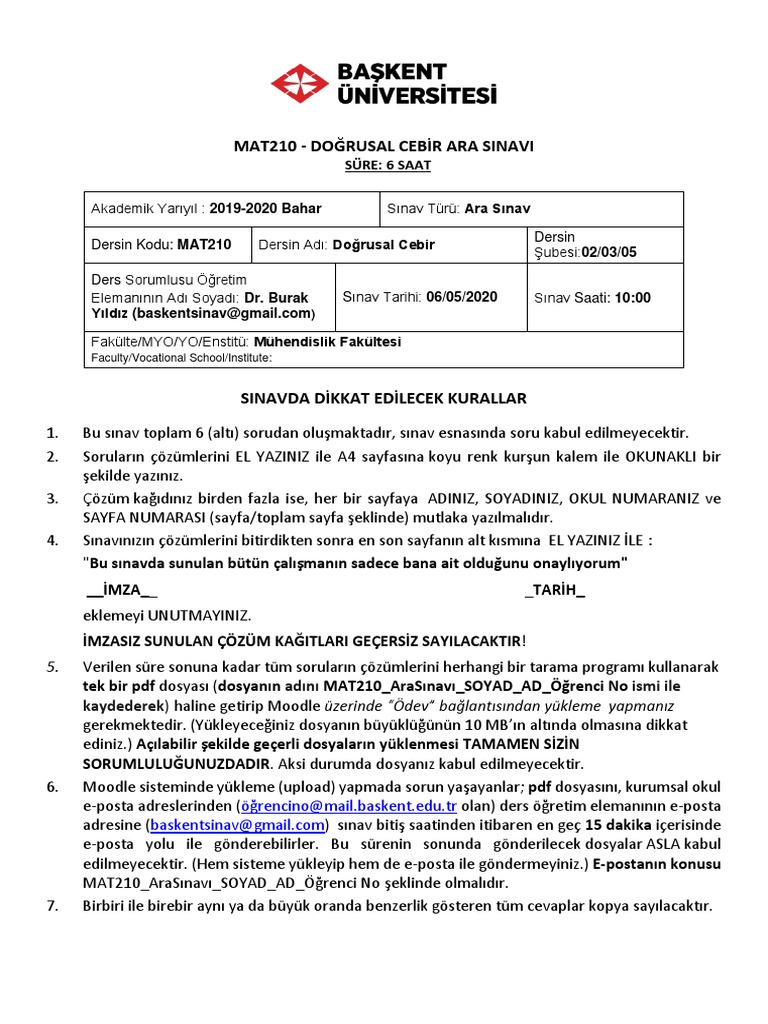 MAT210 Arasinav | PDF