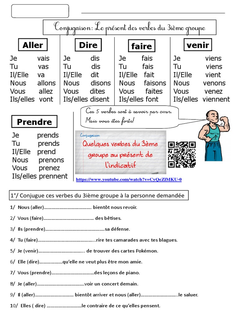 Présent Verbes Du Troisième Groupe CE2 1 | PDF | Verbe | Conjugaison