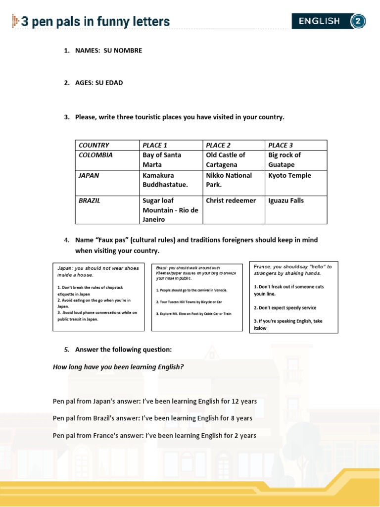 Pen Pal Application Form | PDF | Human Communication | Communication