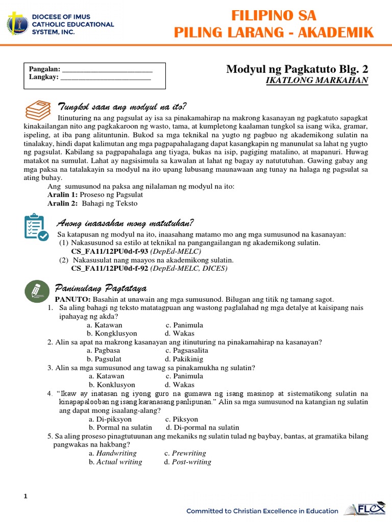 Module 2 Filipino 12 Final | PDF