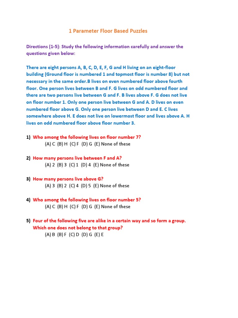 1 Parameter Floor (1-20) | PDF