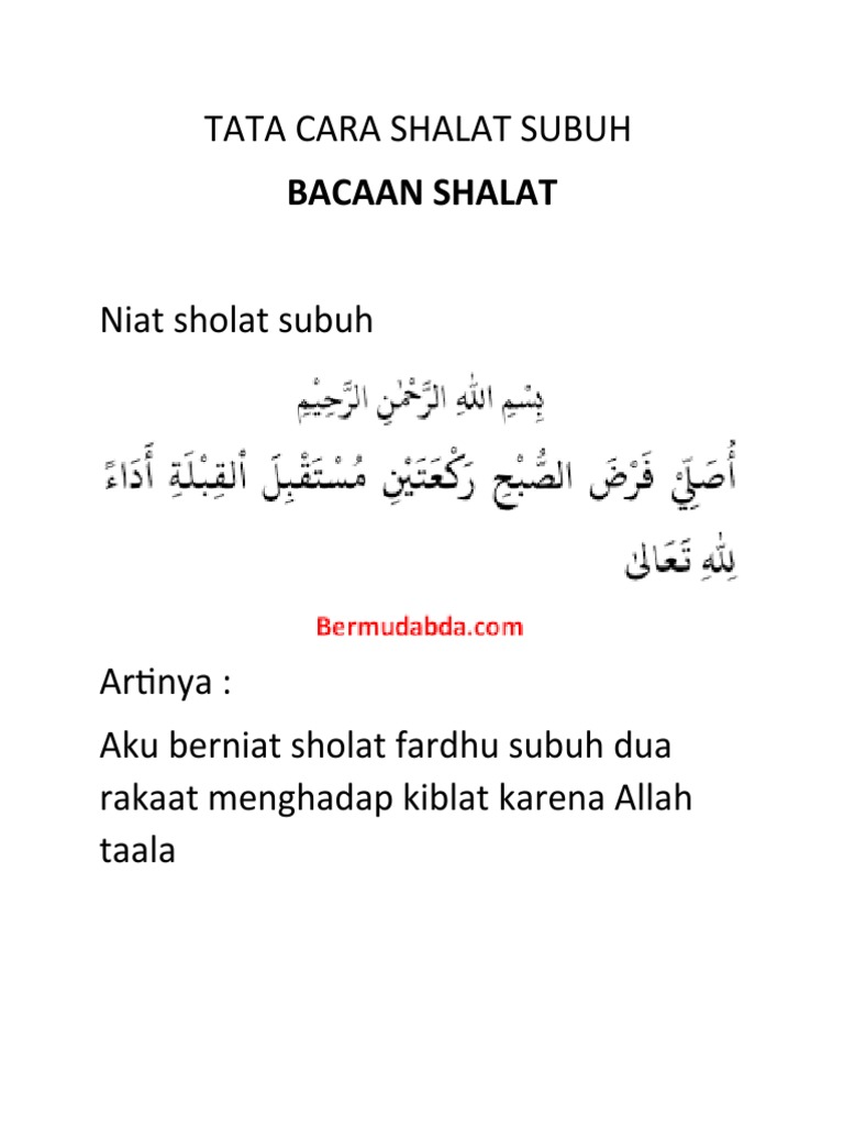 Tata Cara Shalat Subuh | PDF