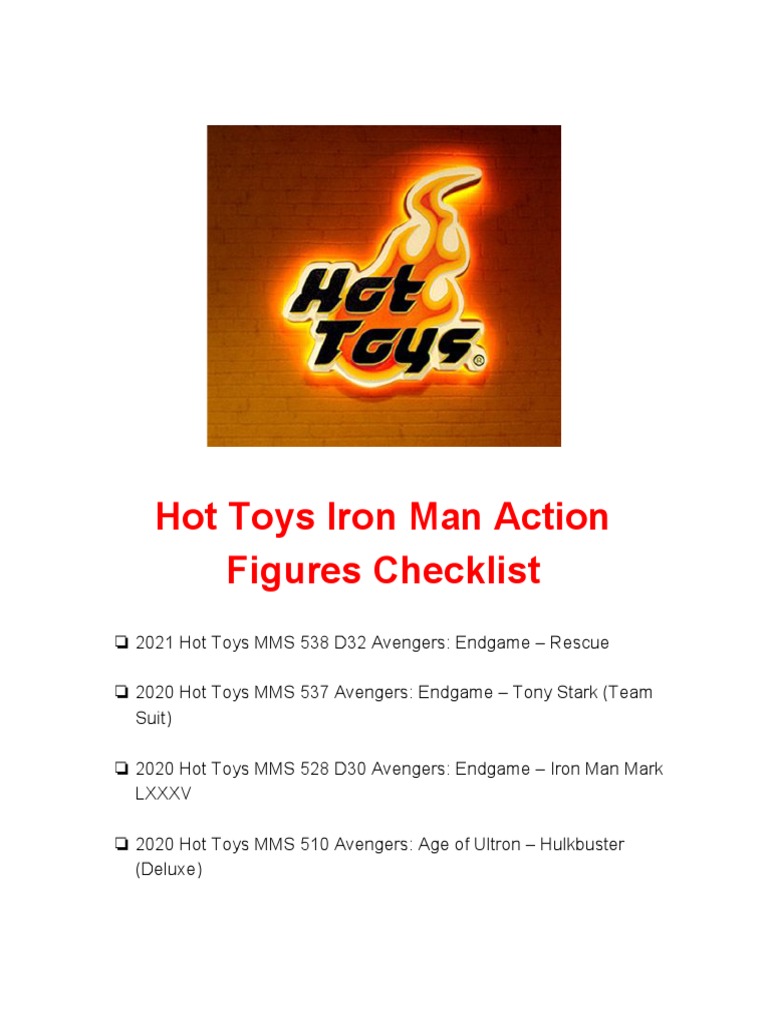 Hot Toys Iron Man Action Figures Checklist | PDF | Science Fiction ...
