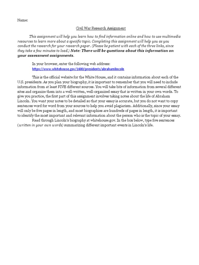 Civil War Research: Lincoln Biography Guide | PDF | Abraham Lincoln ...