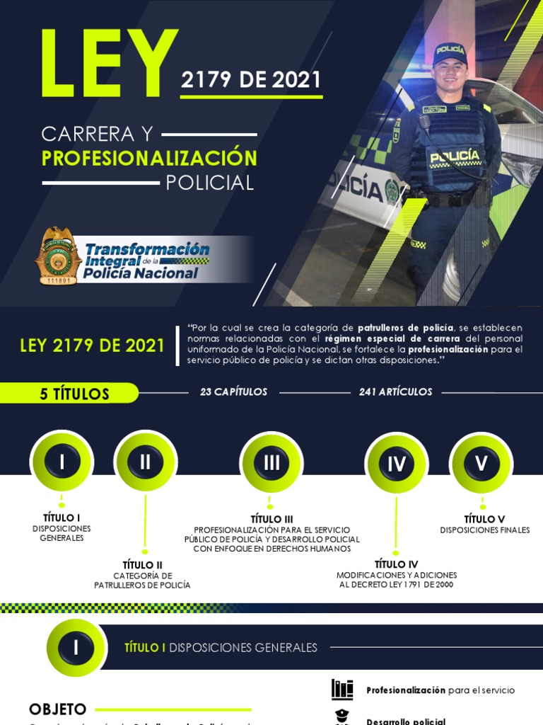 Presentación Ley 2179 De 2021 Carrera Y Profesionalización Pdf Policía