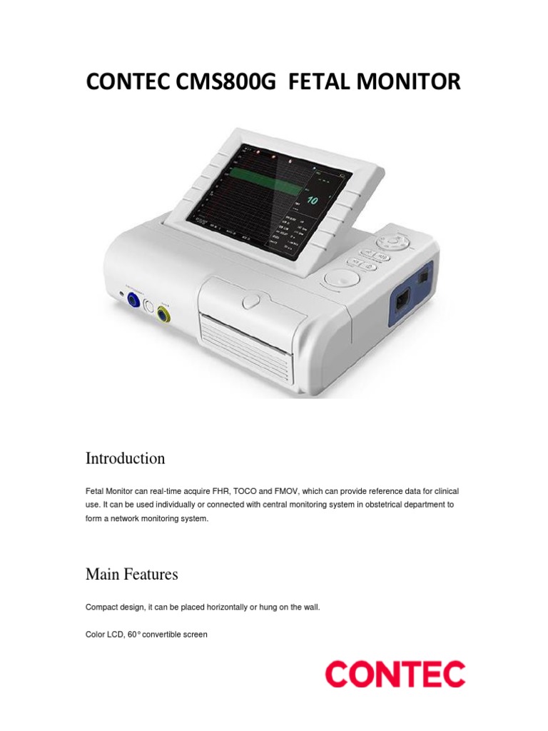 CONTEC CMS800G Fetal Monitor Overview | PDF | Technology & Engineering