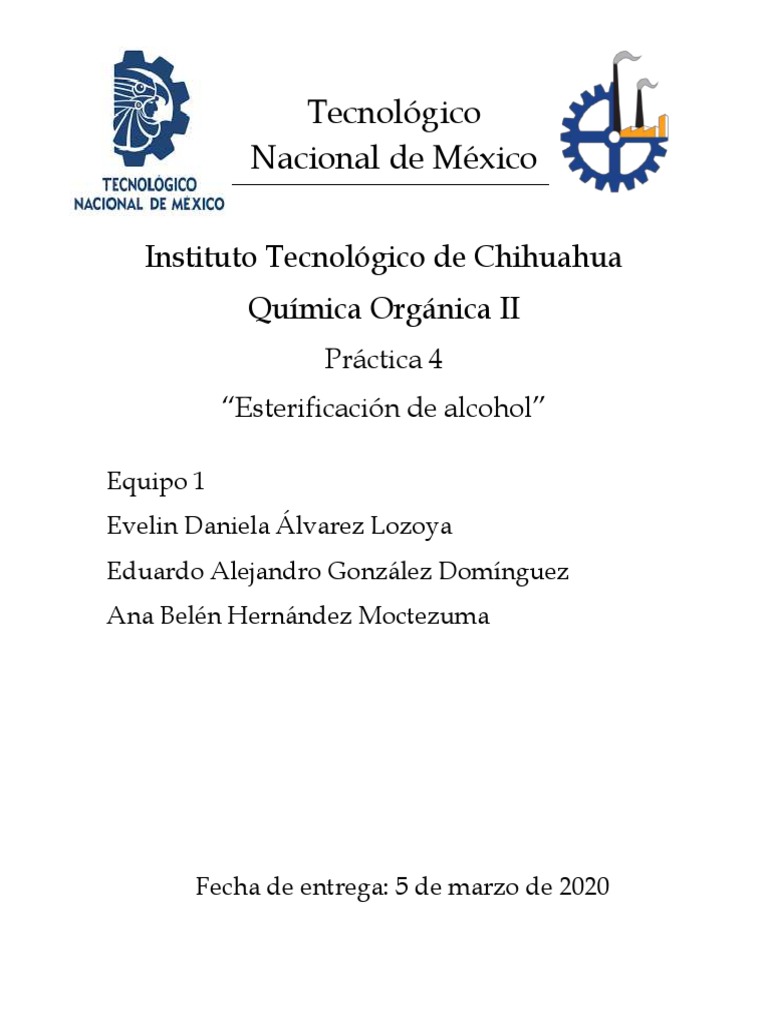 Esterificación Pdf Alcohol Ester