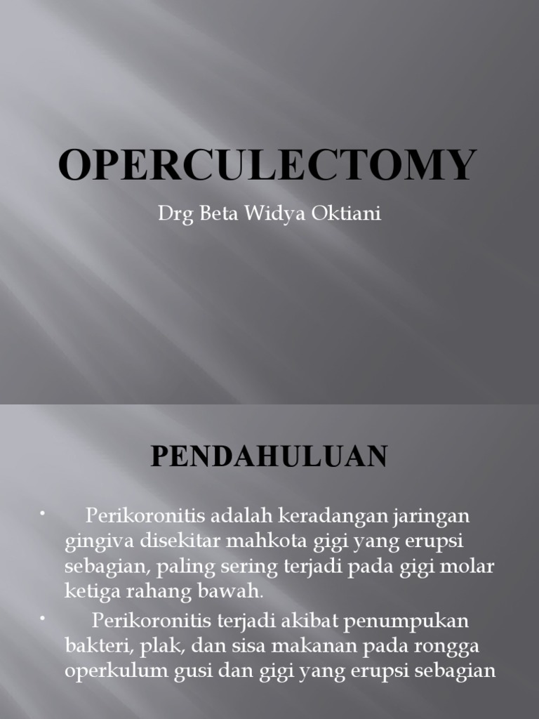 B. Review Operculectomy | PDF