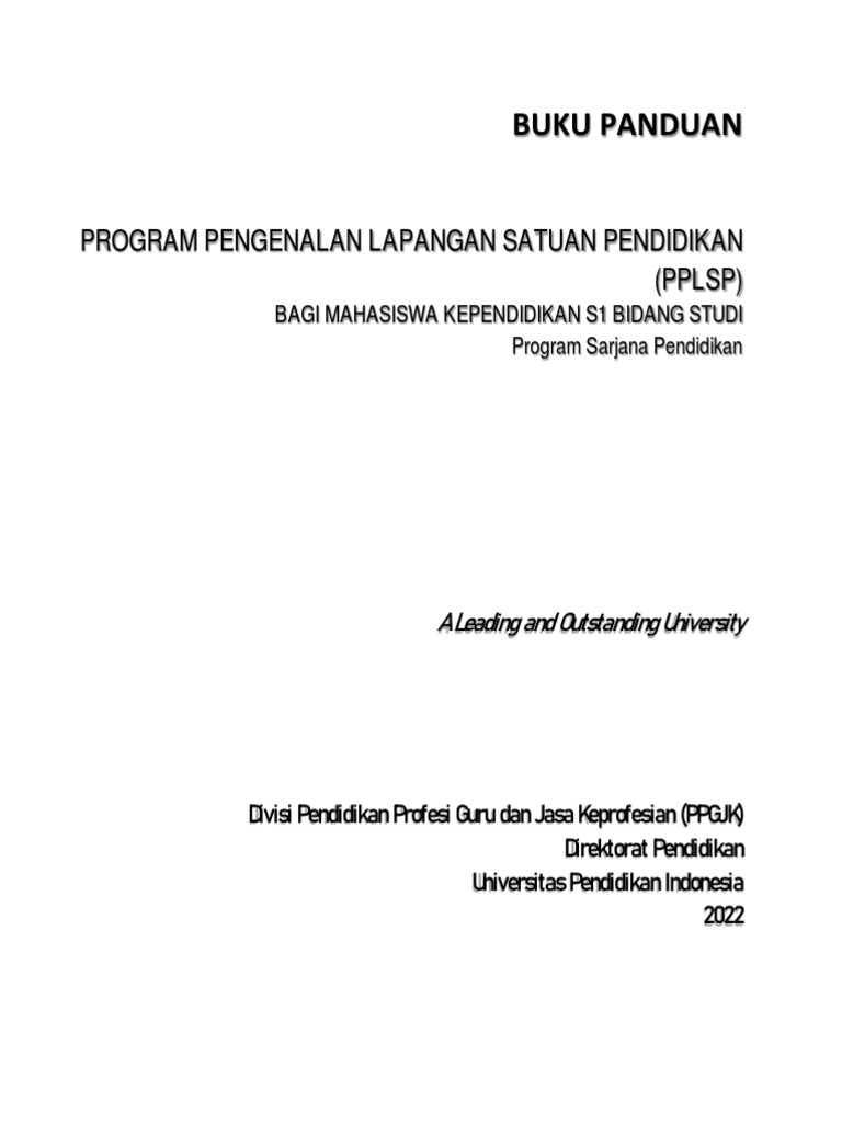 Buku Panduan Pplsp 2022 S1 Bidang Studi Pdf Karier Perkembangan