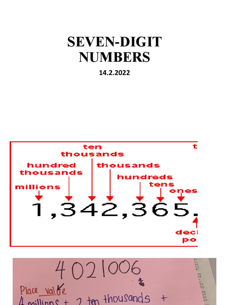 14.2.2022 Seven-Digit Numbers | PDF | Technology & Engineering
