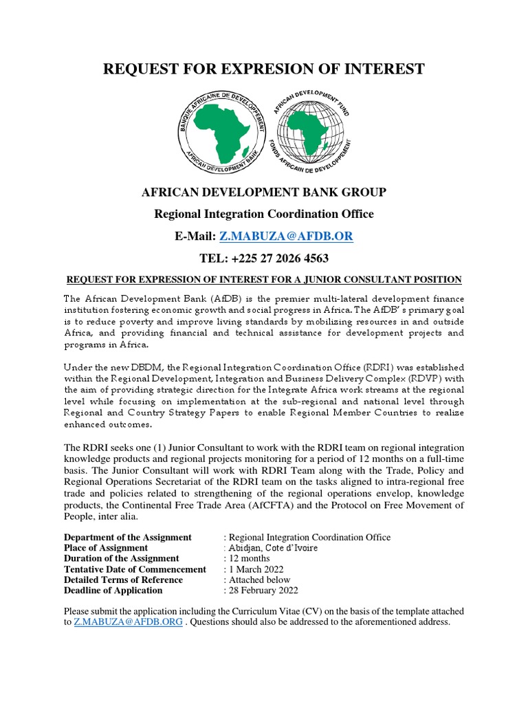 Request For Expresion of Interest | PDF | Economies