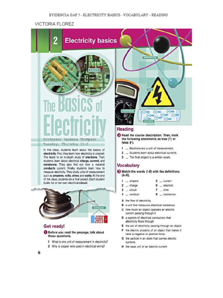 Electricity Basics Vocabulary and Concepts | PDF | Electric Current ...