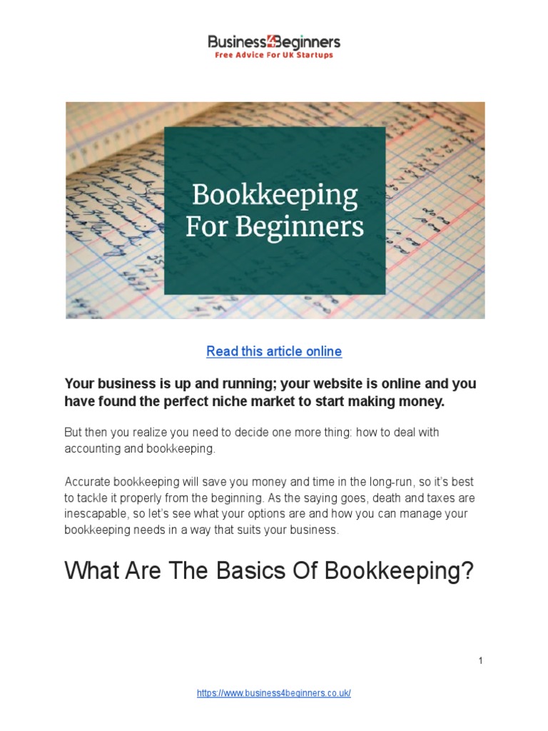 Bookkeeping Beginners | PDF | Bookkeeping | Receipt