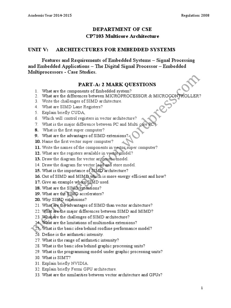MCA Unit-5 QB | PDF | Graphics Processing Unit | Embedded System