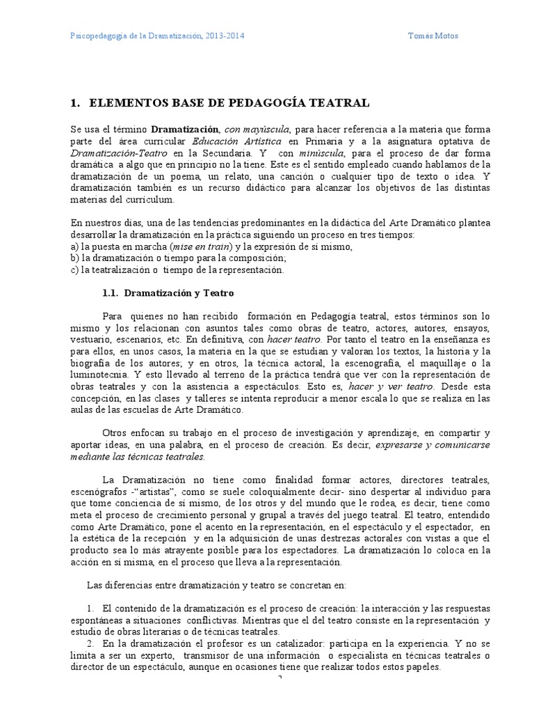 Elementos Del Esquema Dramático | PDF | Teatro | Plan de estudios