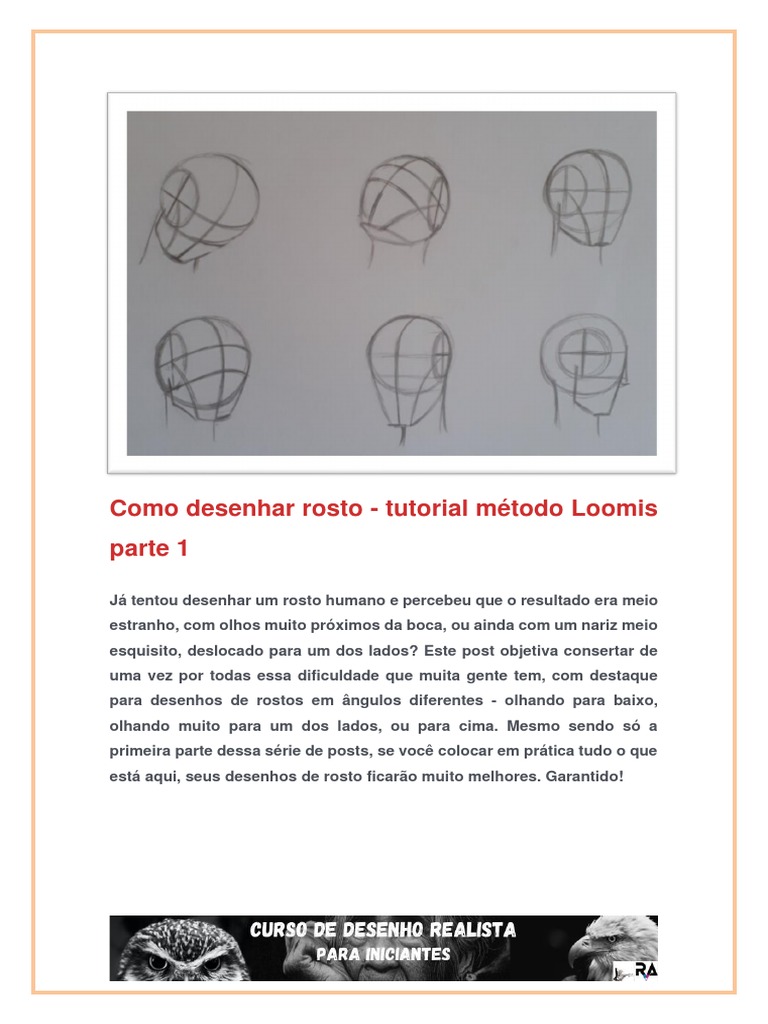 Como Desenhar Rosto Tutorial Metodo Loomis Parte 1 Pdf Rosto