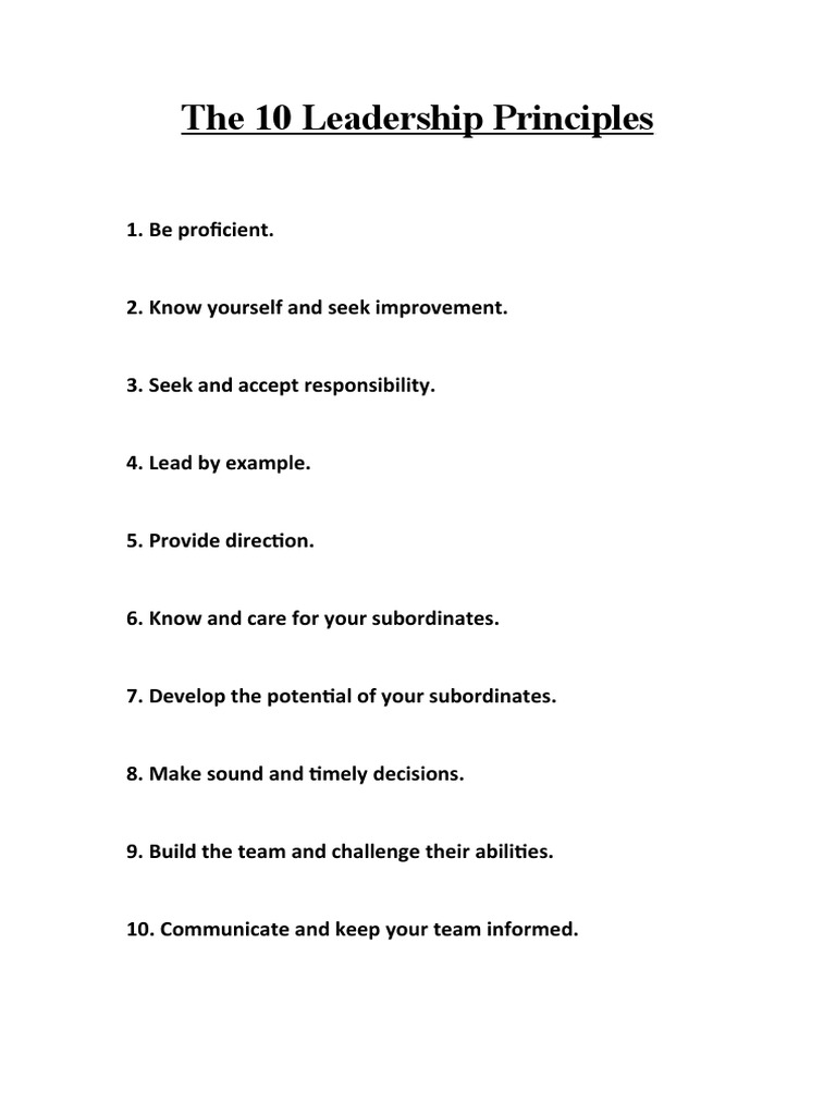 The 10 Leadership Principles | PDF | Leadership | Leadership
