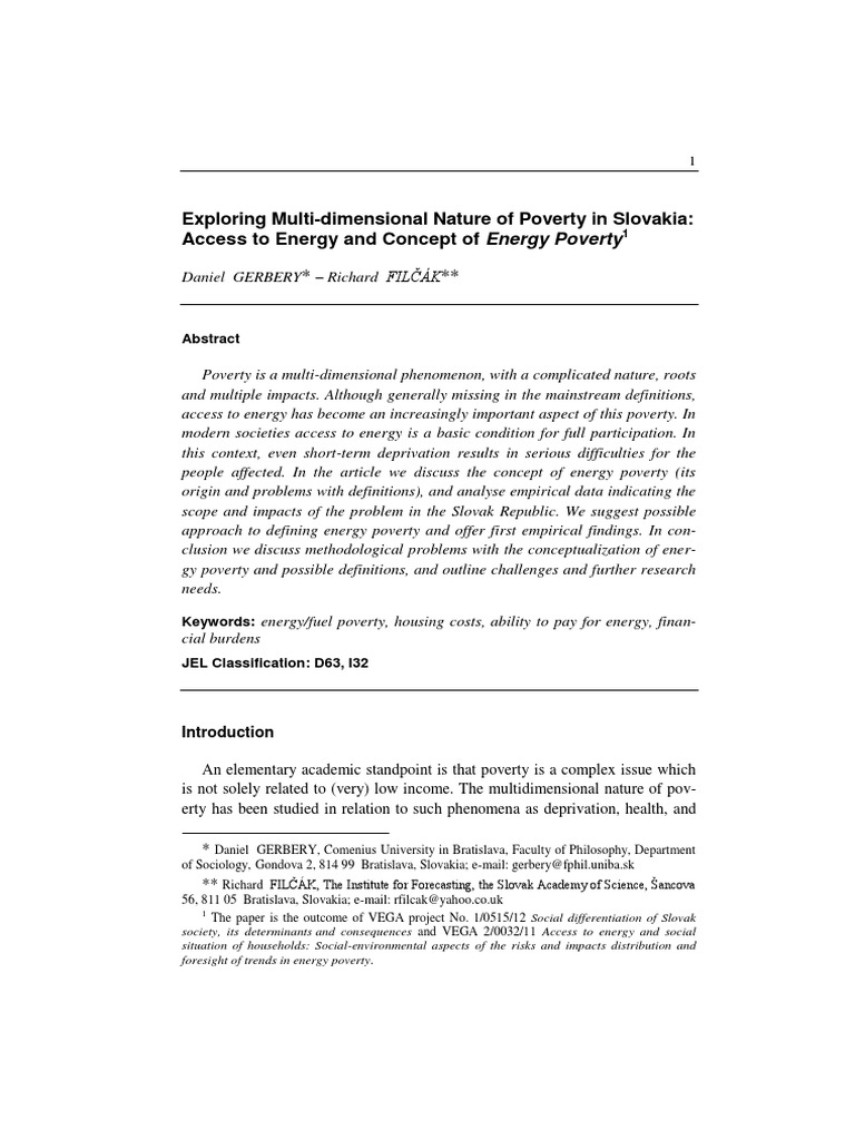 Energy Poverty in Slovakia | PDF | Poverty | Poverty & Homelessness