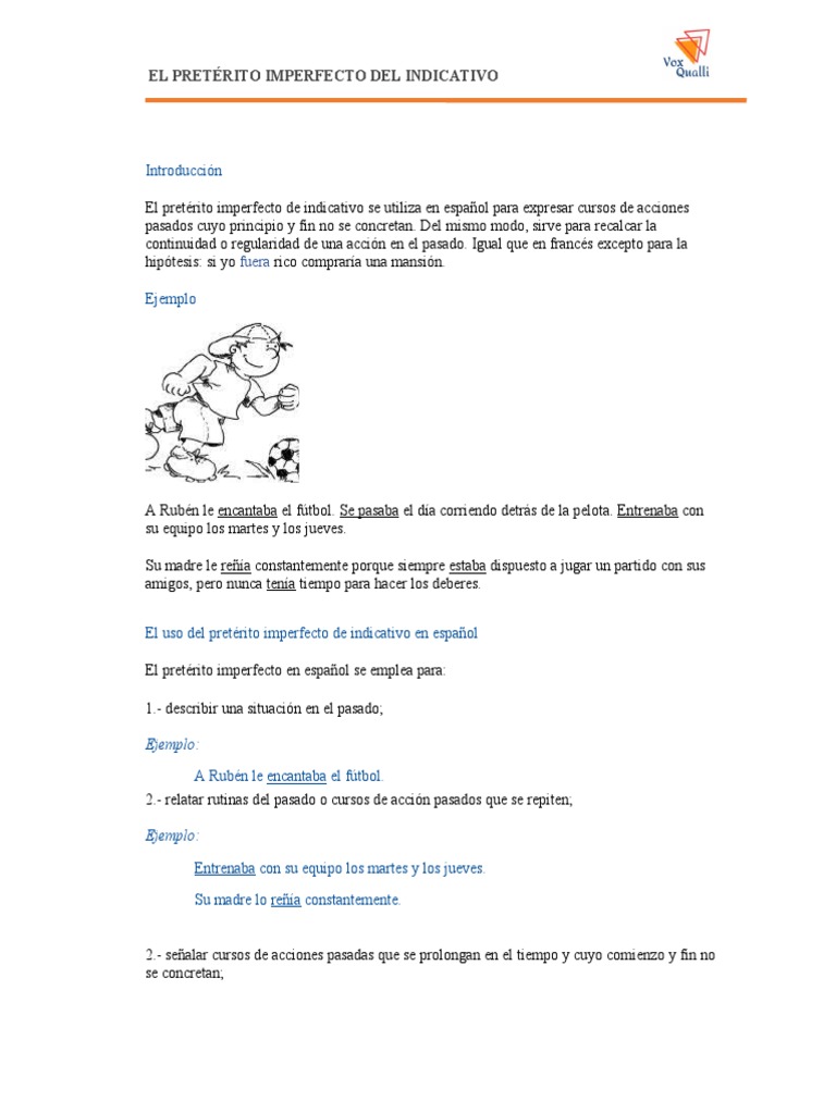 El Pretérito Imperfecto de Indicativo | PDF | Verbo | Lingüística