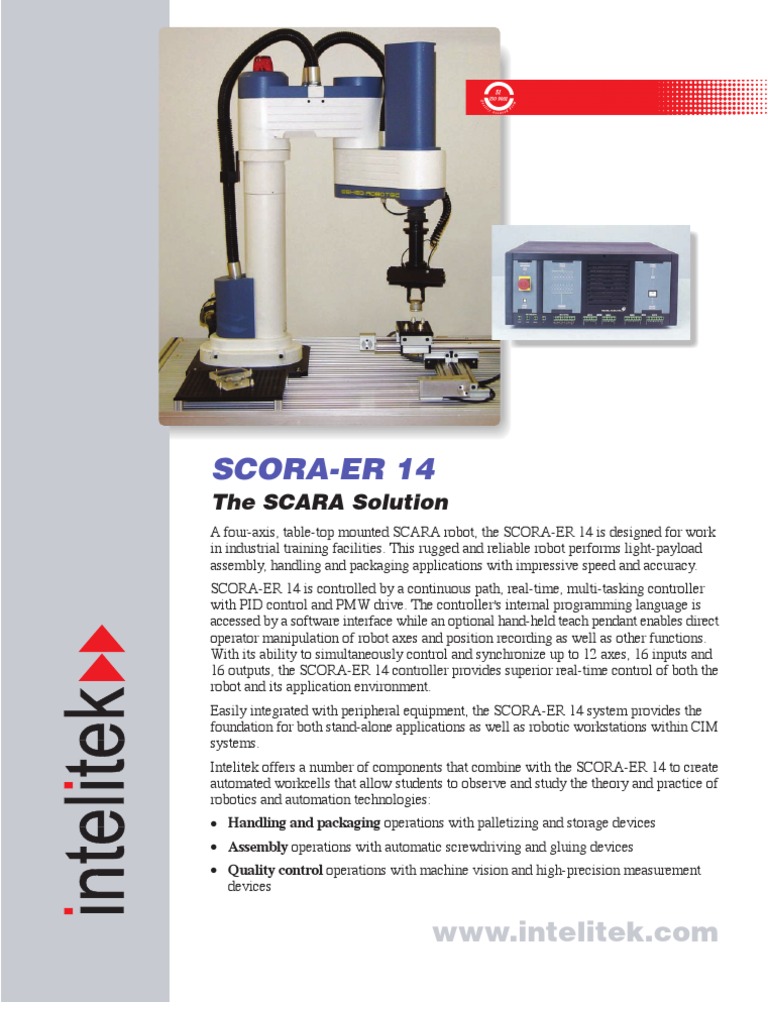 Especificaciones Tecnicas Scorbot ER-14 | PDF | Servomechanism | Machines