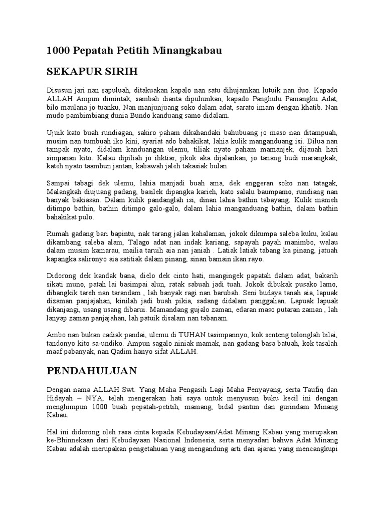 1000 Pepatah Petitih | PDF