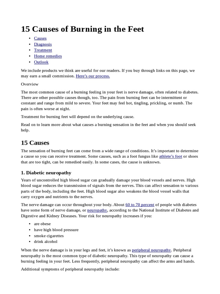 Causes and Treatments for Burning Feet | PDF | Peripheral Neuropathy ...