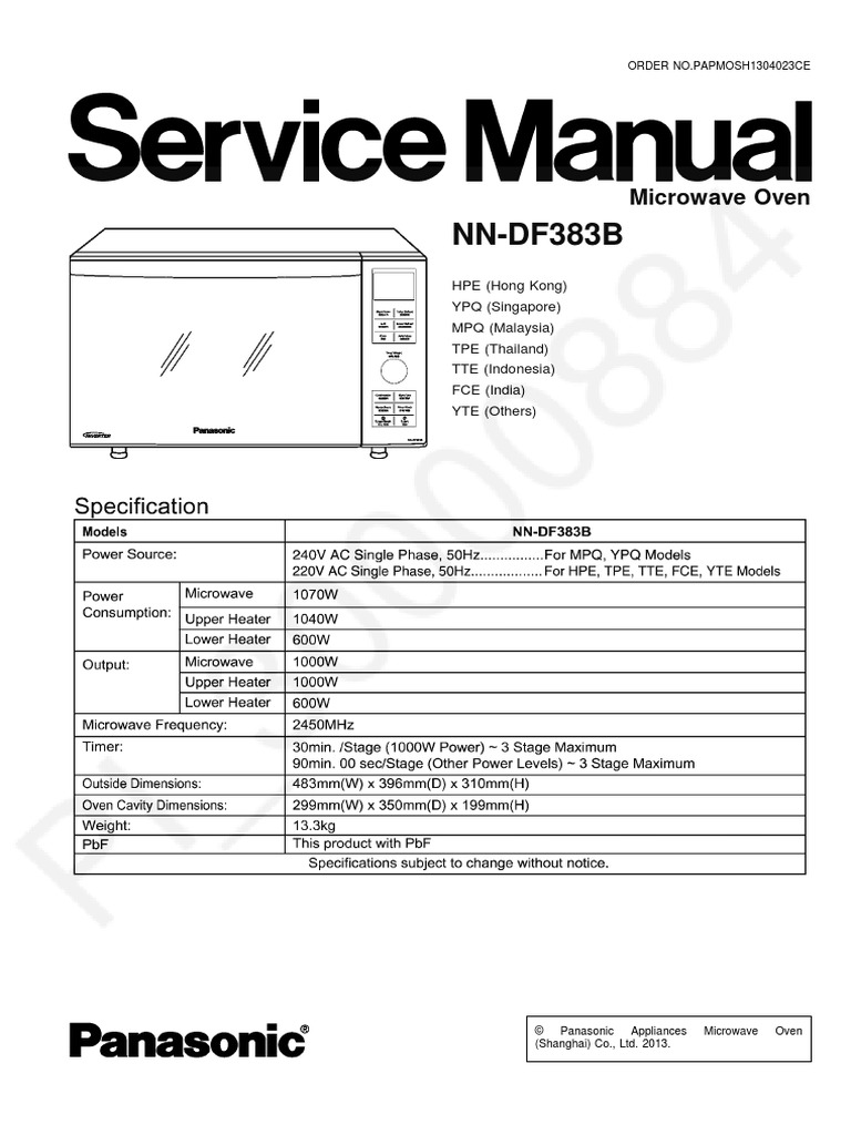 Panasonic NN Df383b | PDF | Power Supply | Rectifier
