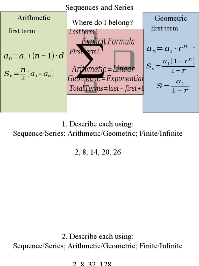 Sequences and Series Activity NEW | PDF | Sequence | Arithmetic