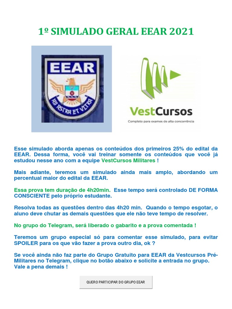 1o SIMULADO EEAR FOLHA DE QUESTOES MD | PDF | Assunto (gramática) | Poesia